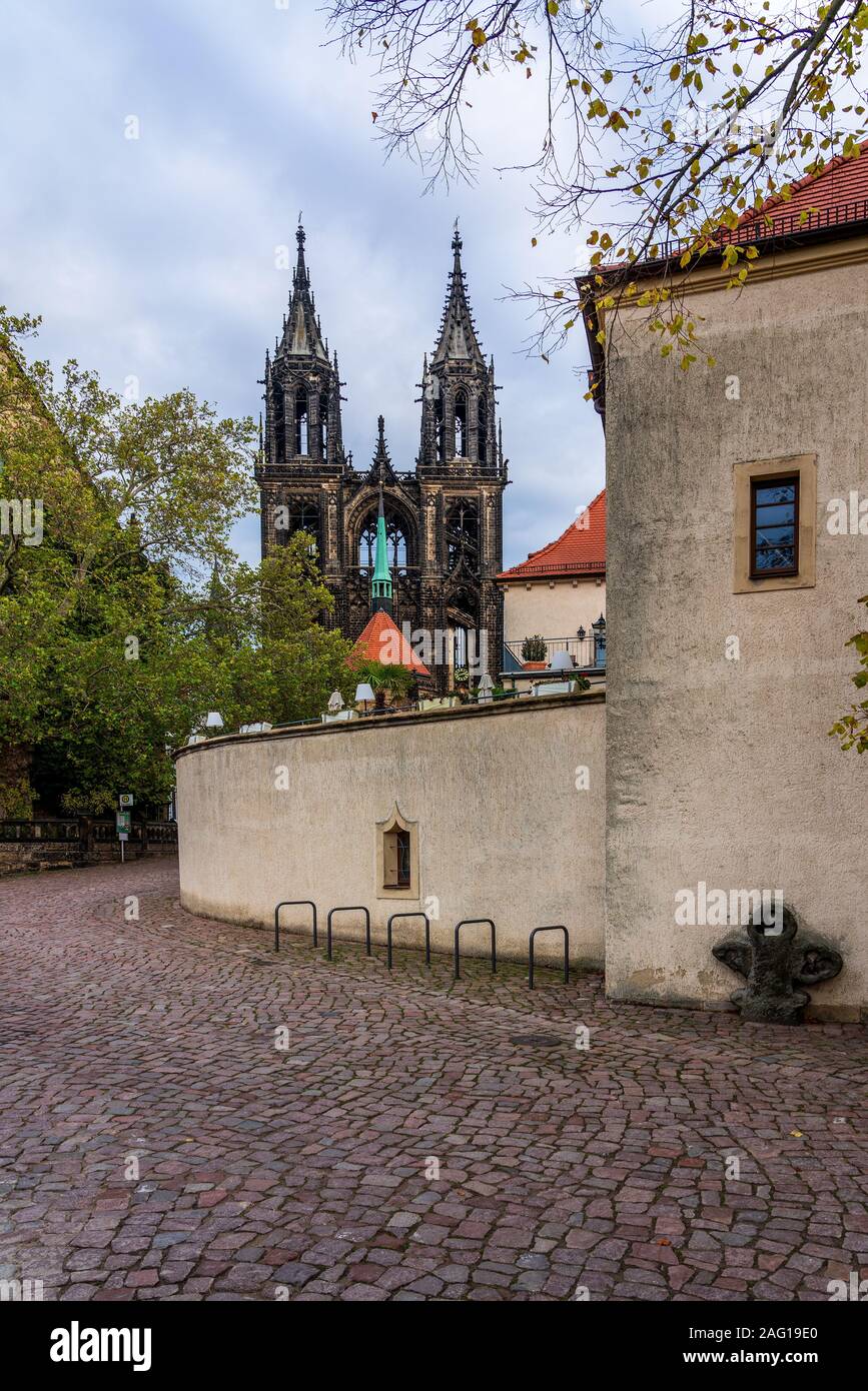 Meissen old town with the Meissen cathedral Stock Photo - Alamy