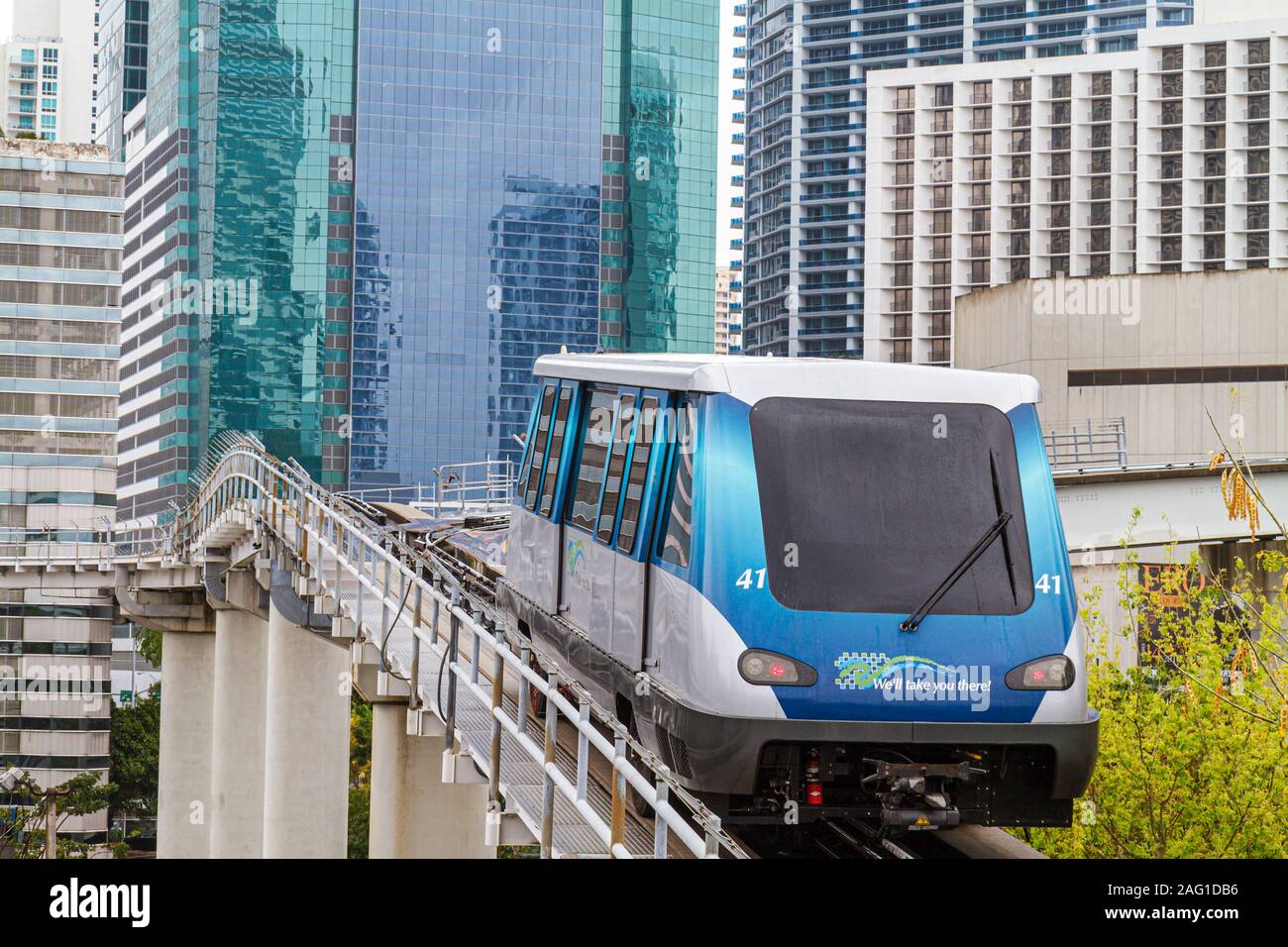 Miami Florida,Metromover,free downtown transportation,FL100419130 Stock ...