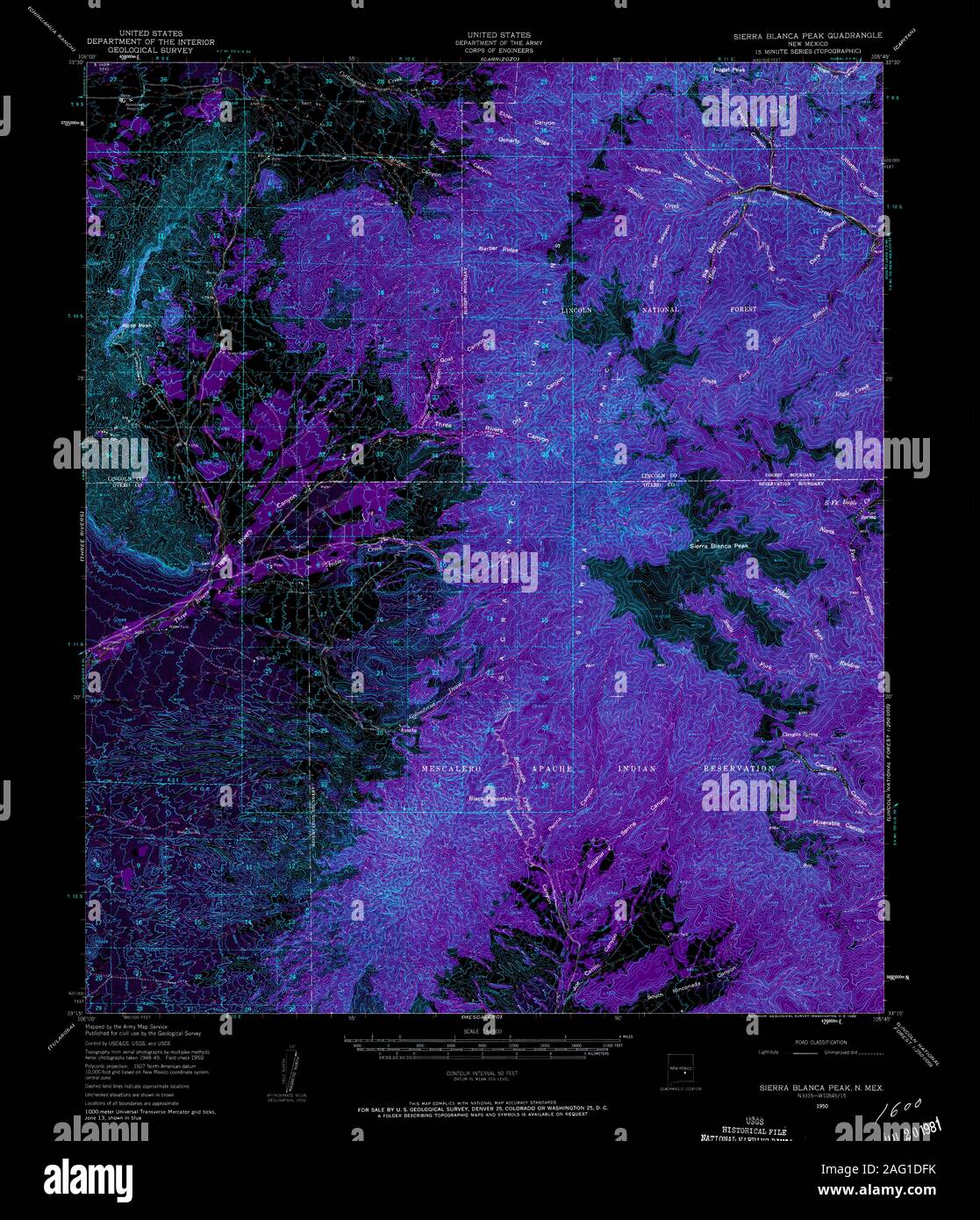 Map of sierra blanca hi-res stock photography and images - Alamy