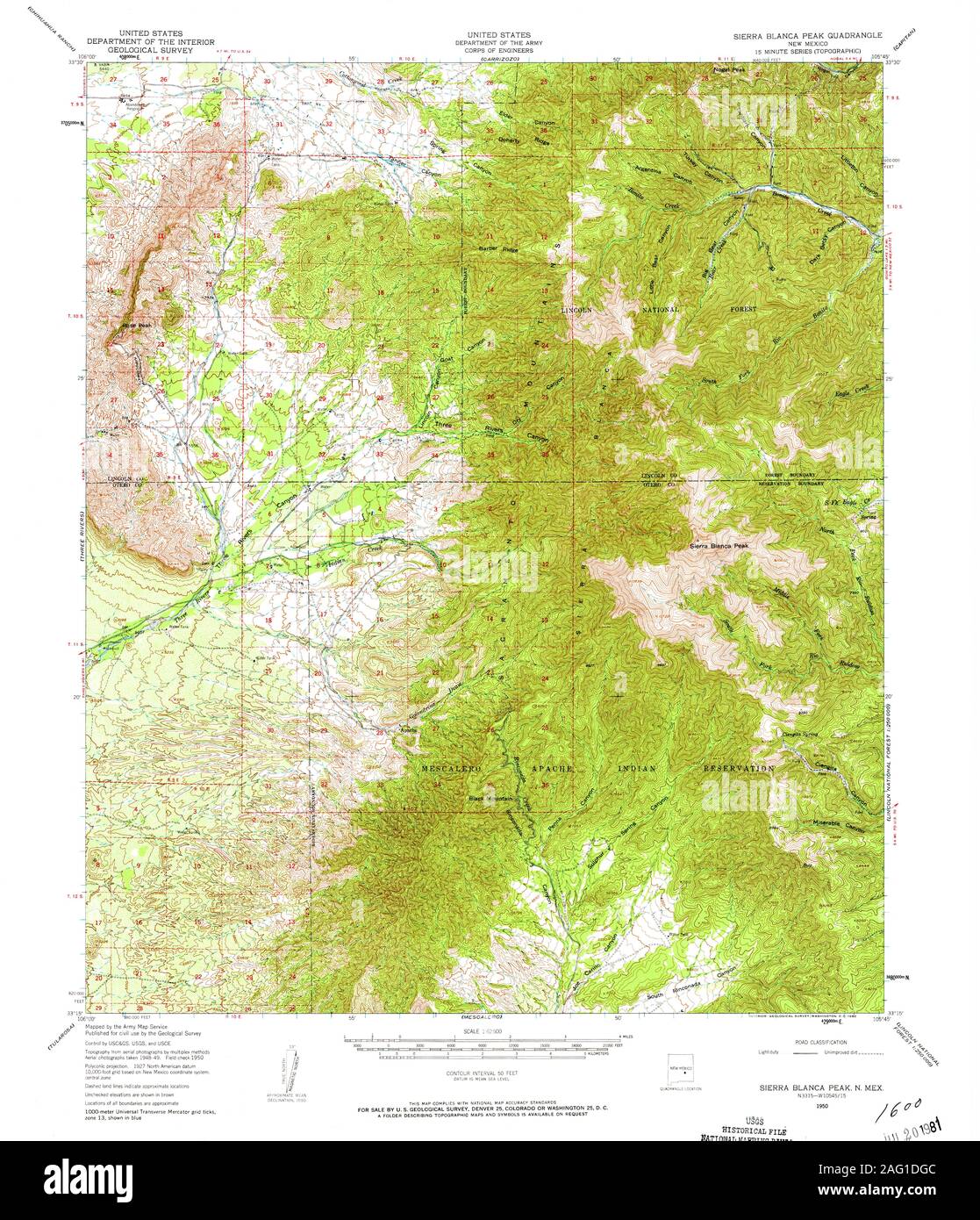 Map of sierra blanca hi-res stock photography and images - Alamy