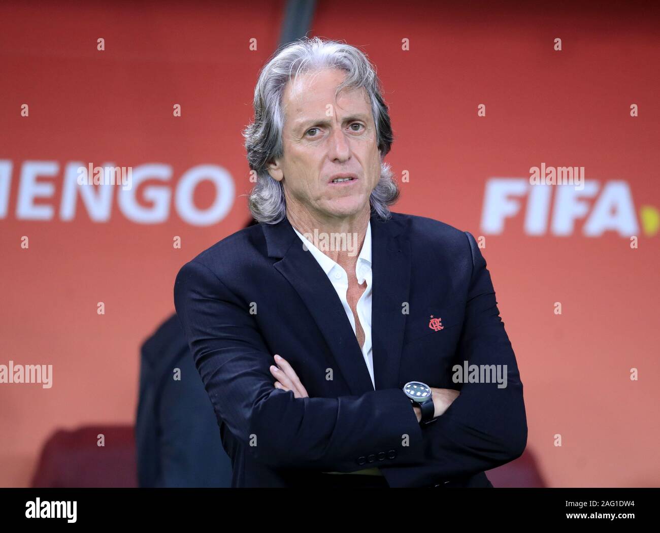 Flamengo's coach Jorge Jesus during the FIFA Club World Cup semi final ...