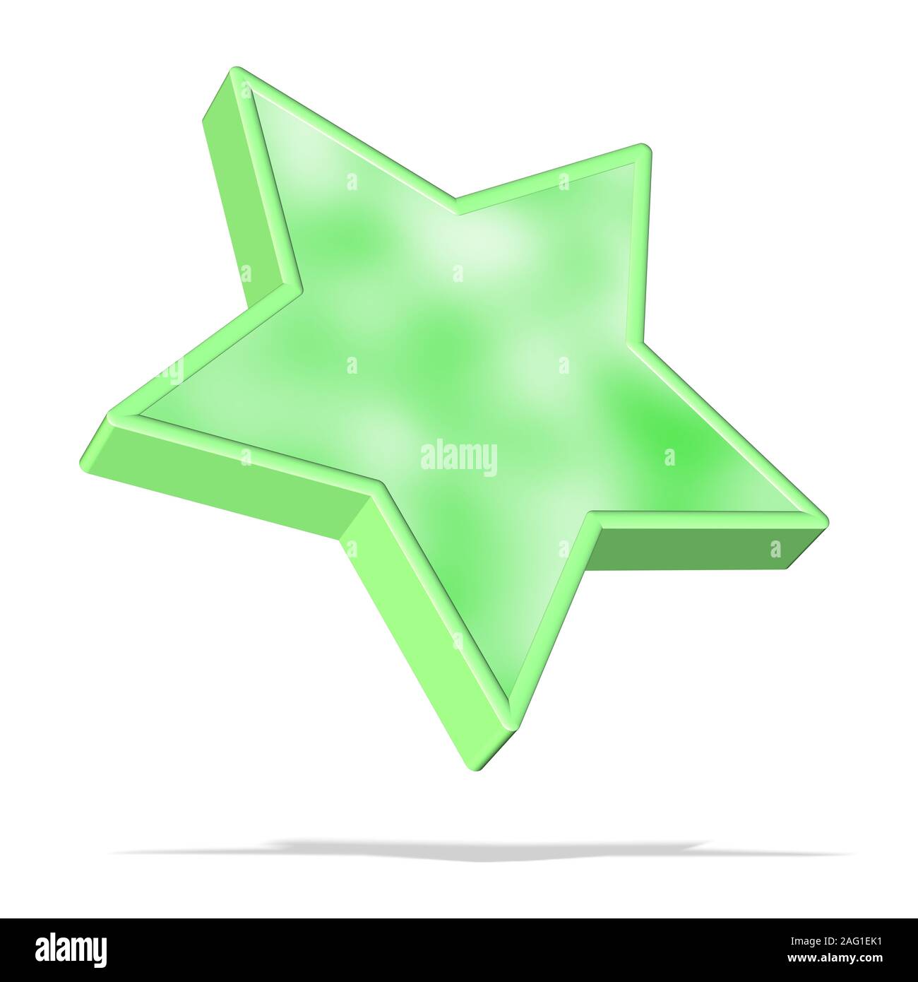 Falling green star in front of white background Stock Photo - Alamy