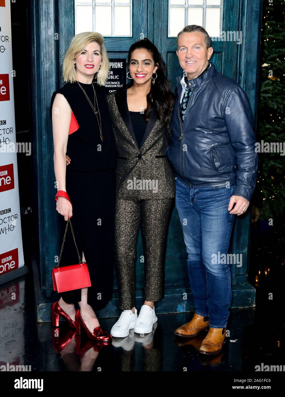 Jodie Whittaker, Mandip Gill and Bradley Walsh attending the Doctor Who ...
