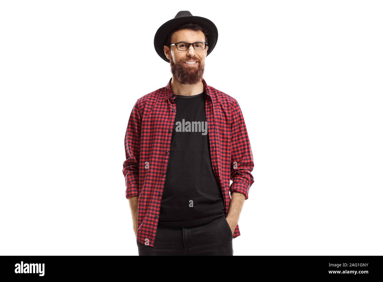 Male portrait fedora smiling hi-res stock photography and images - Alamy