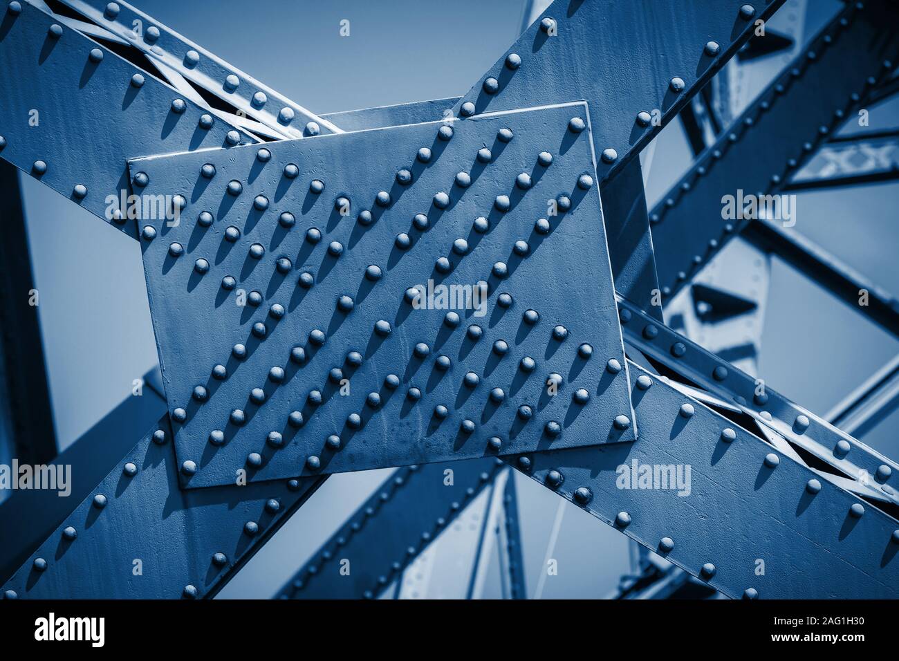 Modern Bridge frame closeup. Color of the year 2020 classic blue toned ...