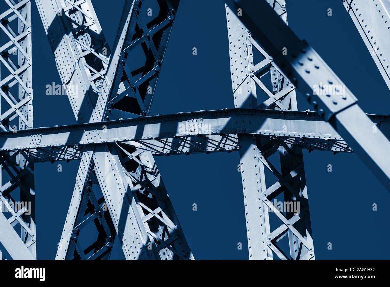 Modern Bridge frame closeup. Color of the year 2020 classic blue toned ...