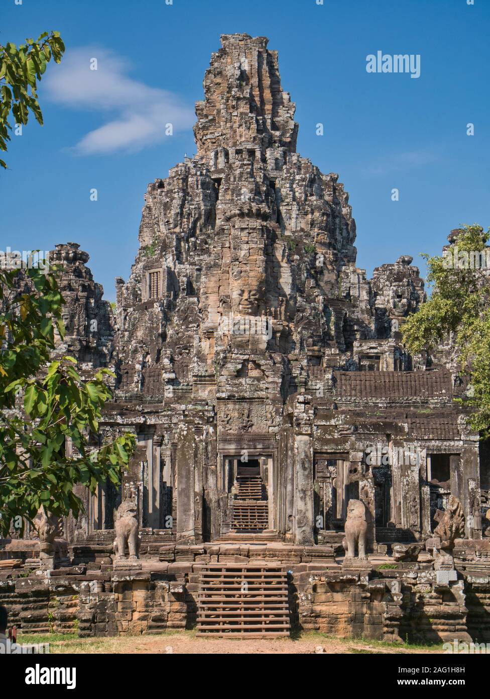 Temple ruins at the ancient Khmer site of Angkor Thom near Siem Reap in ...