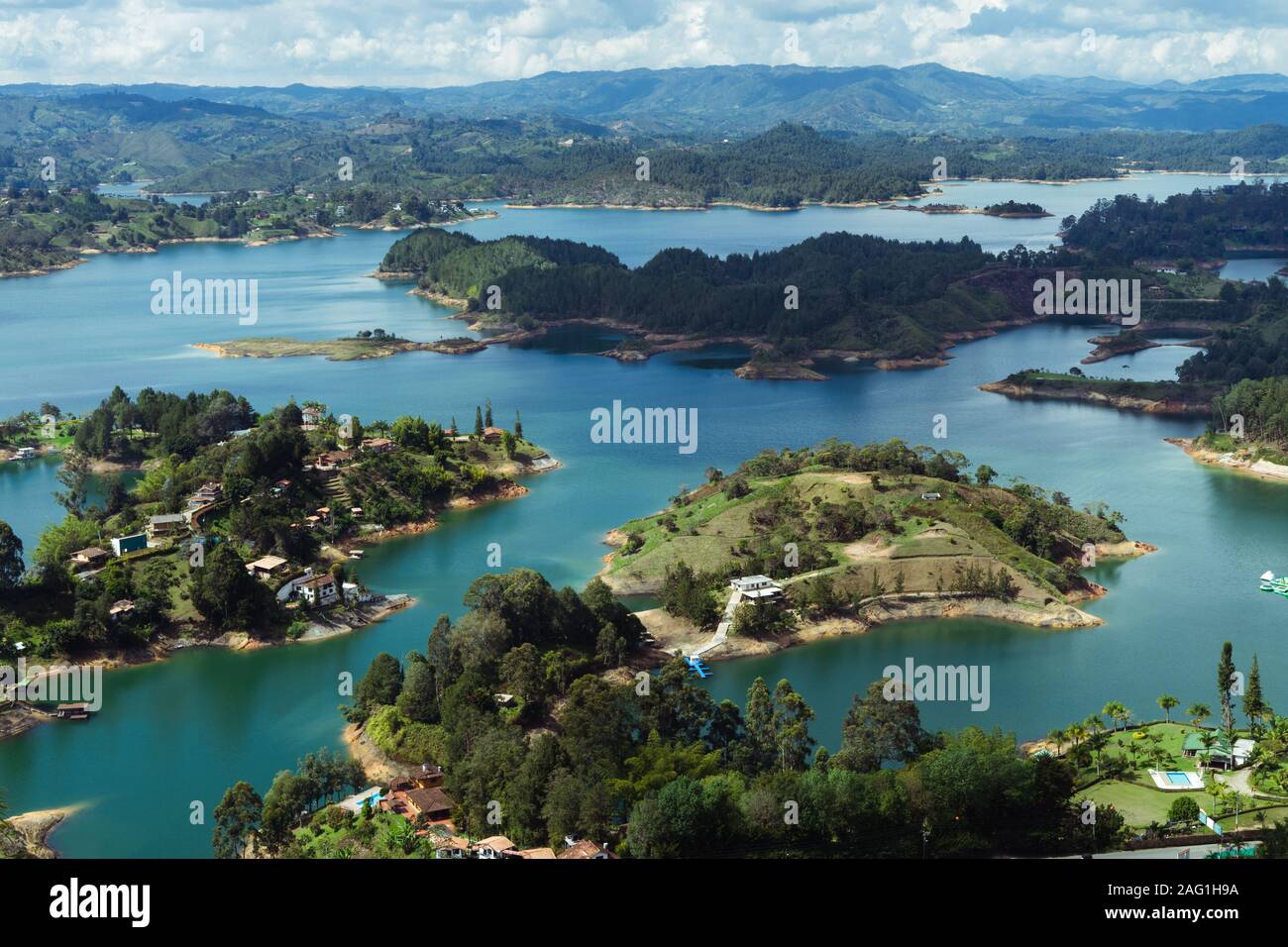 Reservoir of El Peñol, Guatapé. Antioquia Colombia. Water landscape ...