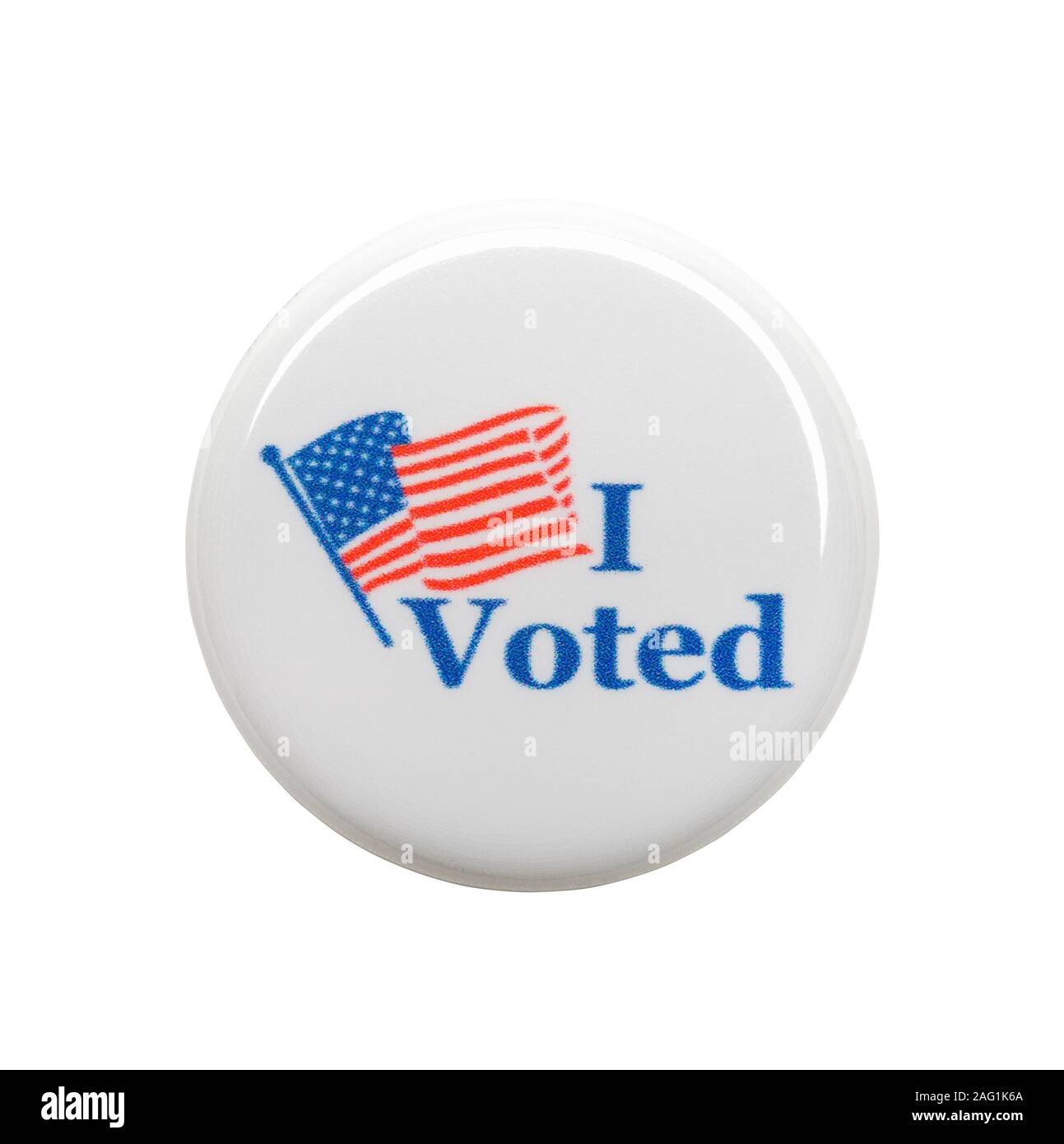 I Voted Button Isolated on White Background Stock Photo - Alamy