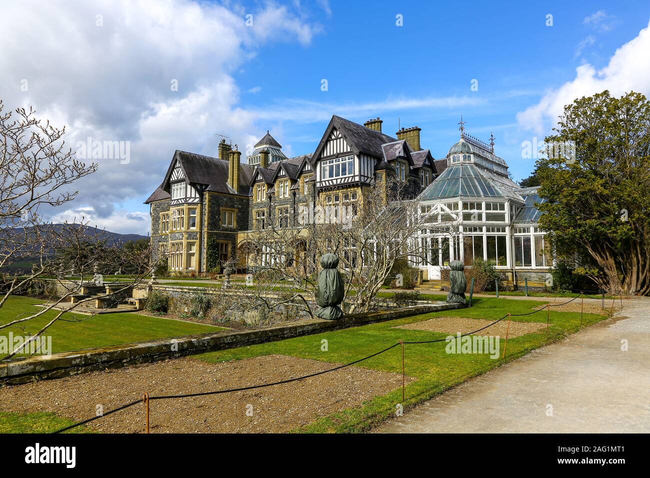 Bodnant Hall, Bodnant Gardens, Tal-y-Cafn, Conwy, Wales, UK Stock Photo ...