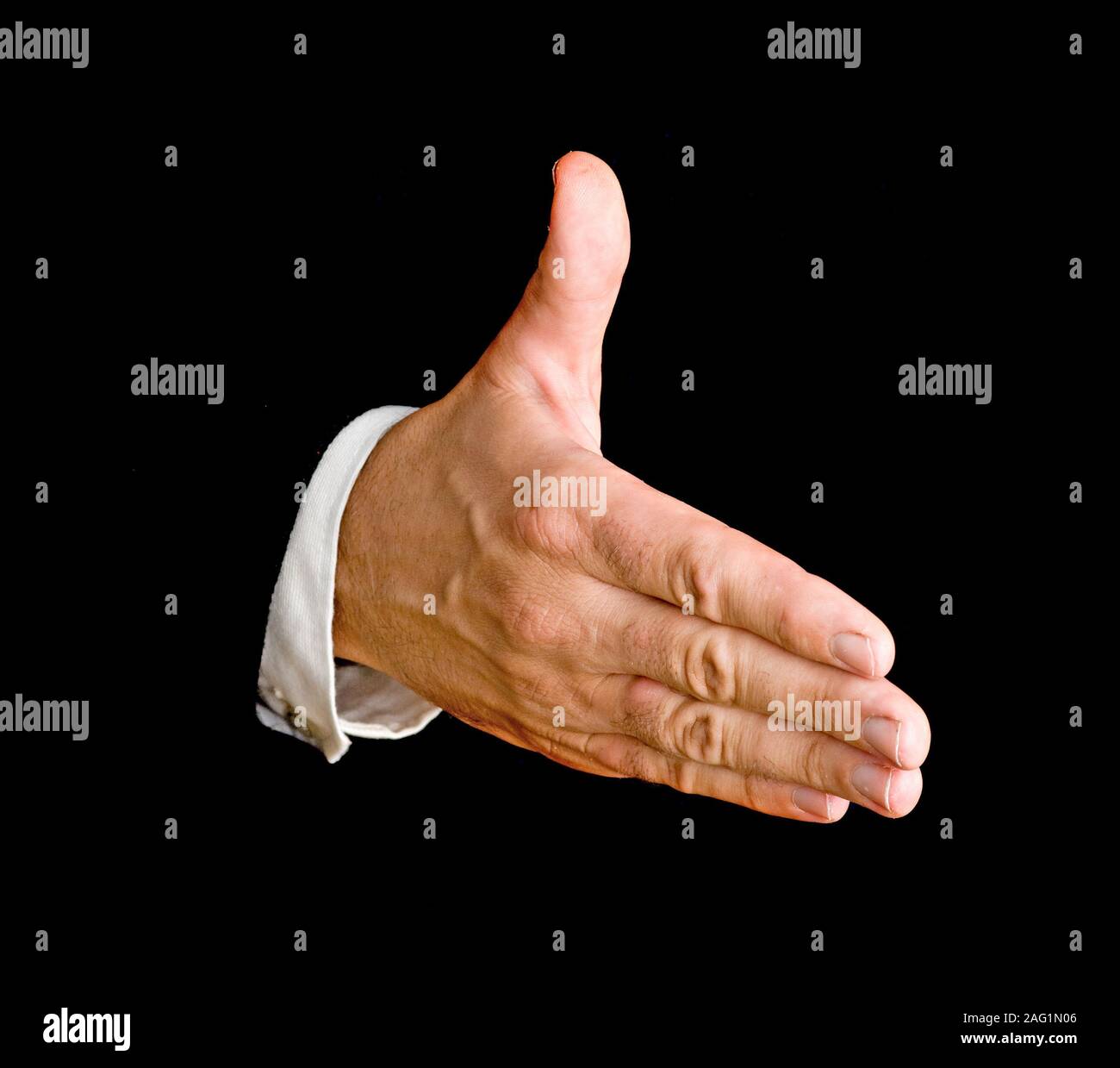 Hand ready for handshaking Stock Photo - Alamy