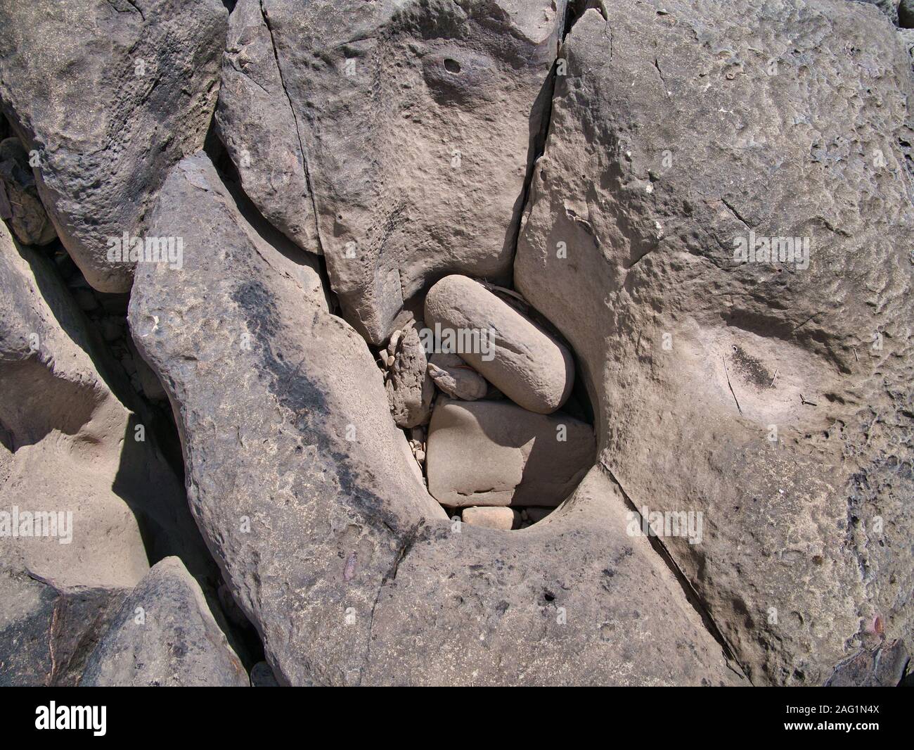River bedrock erosion at the Tatai Falls in Koh Kong Province, Cambodia ...