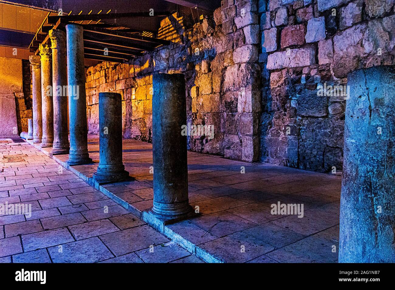 Reconstructed southern section of the Cardo Maximus of Aelia Capitolina ...