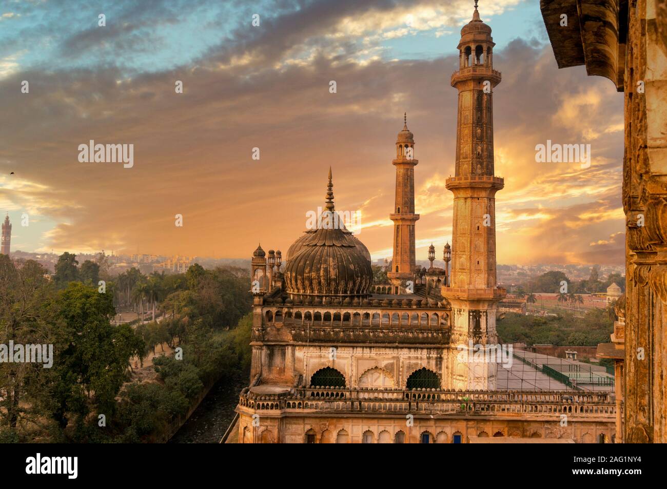 domed roof and towers of Asfi mosque shot at sunset Stock Photo - Alamy