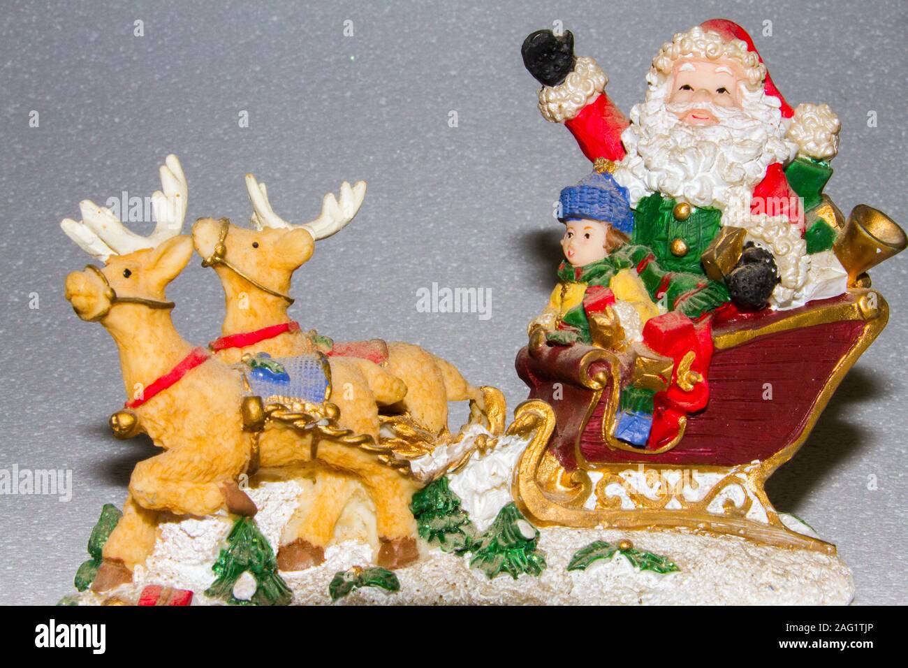 Santa Claus in his sleigh Stock Photo - Alamy