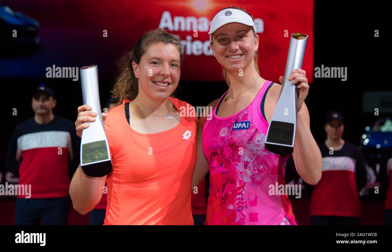 Anna-Lena Friedsam & Mona Barthel of Germany pose with their trophies ...