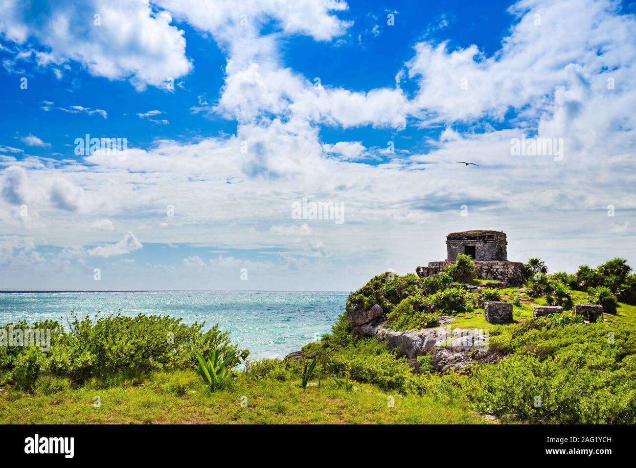 ancient maya ruin at the beach in Tulum, Mexico Stock Photo - Alamy