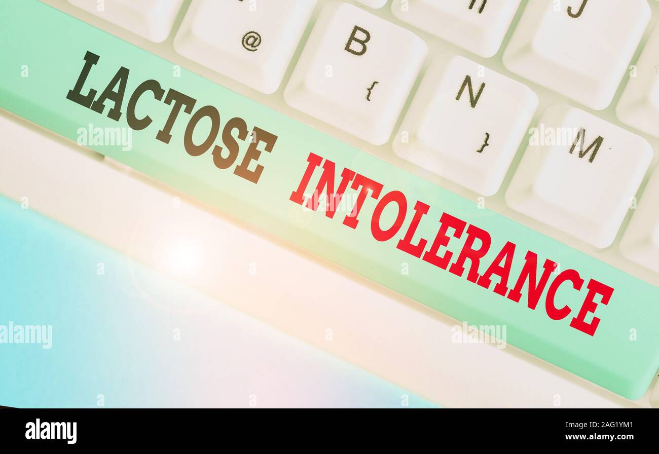 Handwriting text writing Lactose Intolerance. Conceptual photo ...