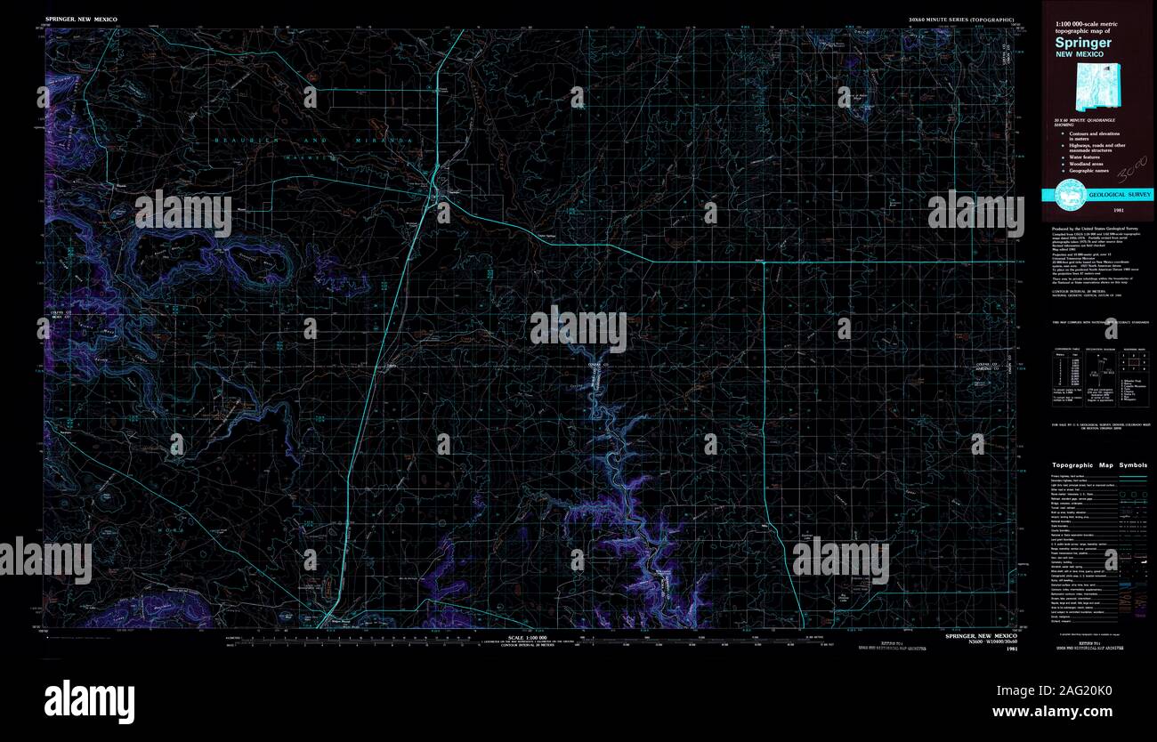 Map of springer new mexico hi-res stock photography and images - Alamy