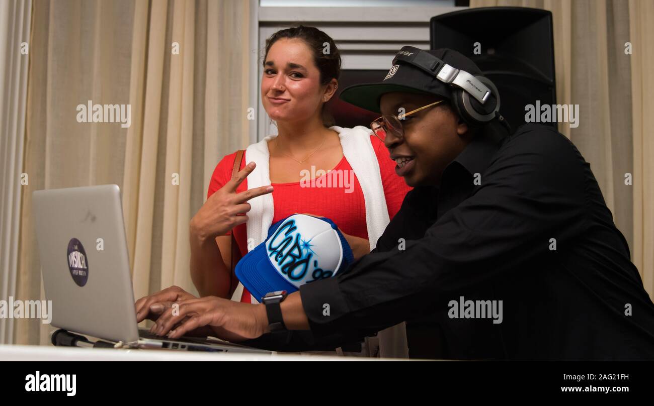 Caroline Dolehide of the United States at the players party ahead of ...