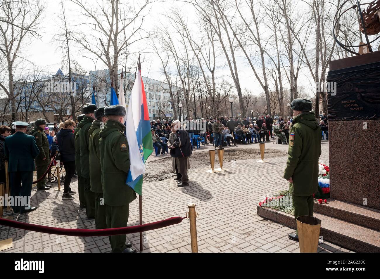 Meeting of rescuers on accident on Chernobyl NPP Stock Photo - Alamy