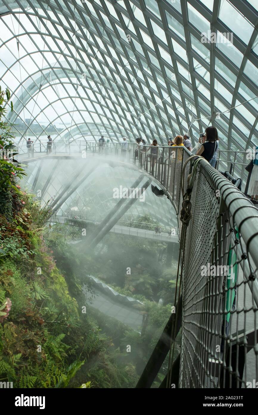 Misting of the plants at Gardens in the Bay, Singapore Stock Photo - Alamy