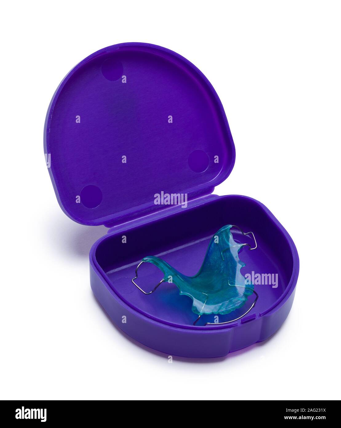 Teeth Retainer in Case Isolated on White Background Stock Photo - Alamy