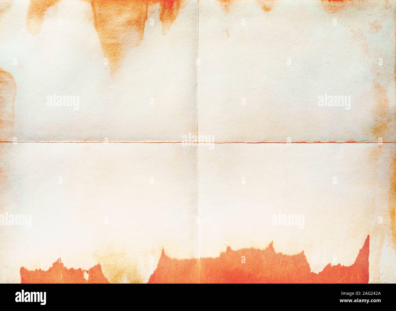 Old paper folded in four, texture background Stock Photo - Alamy