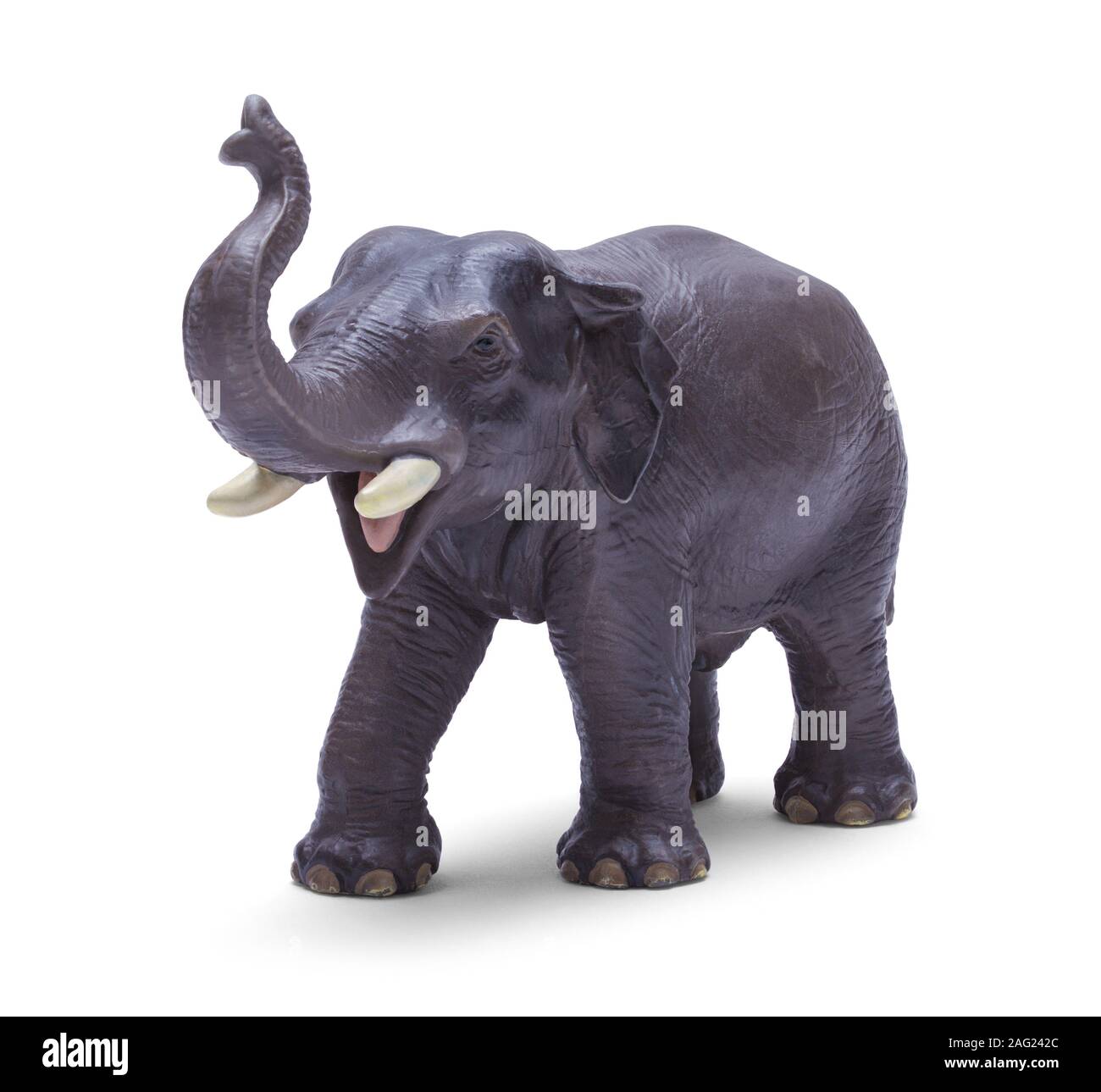 Plastic Toy Elephant Isolated on White Background Stock Photo - Alamy