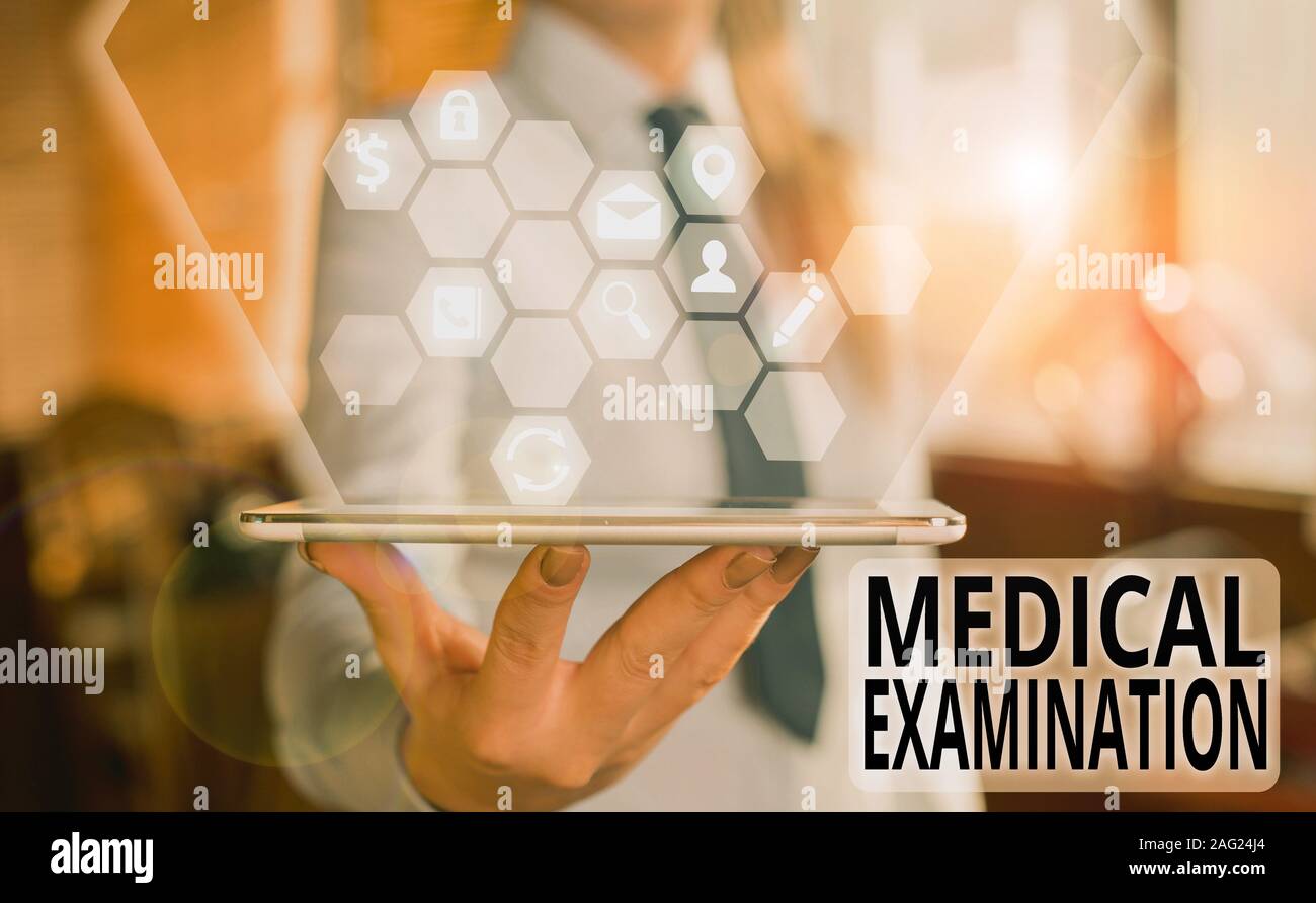 Handwriting text Medical Examination. Conceptual photo Checkup carried ...