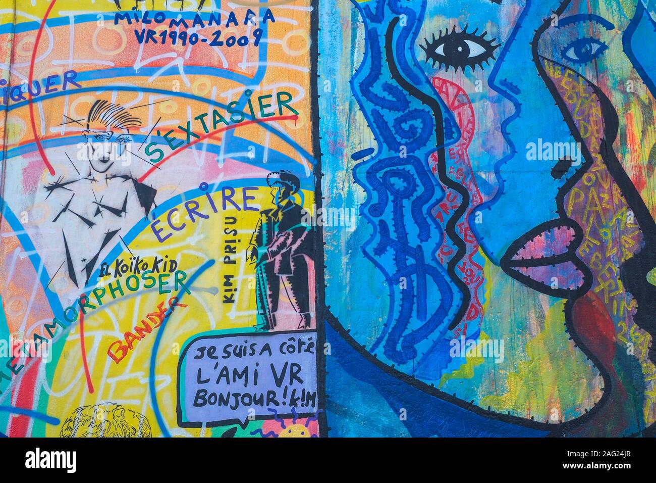 Graffiti at the East Side Gallery, the longest remaining piece of the ...