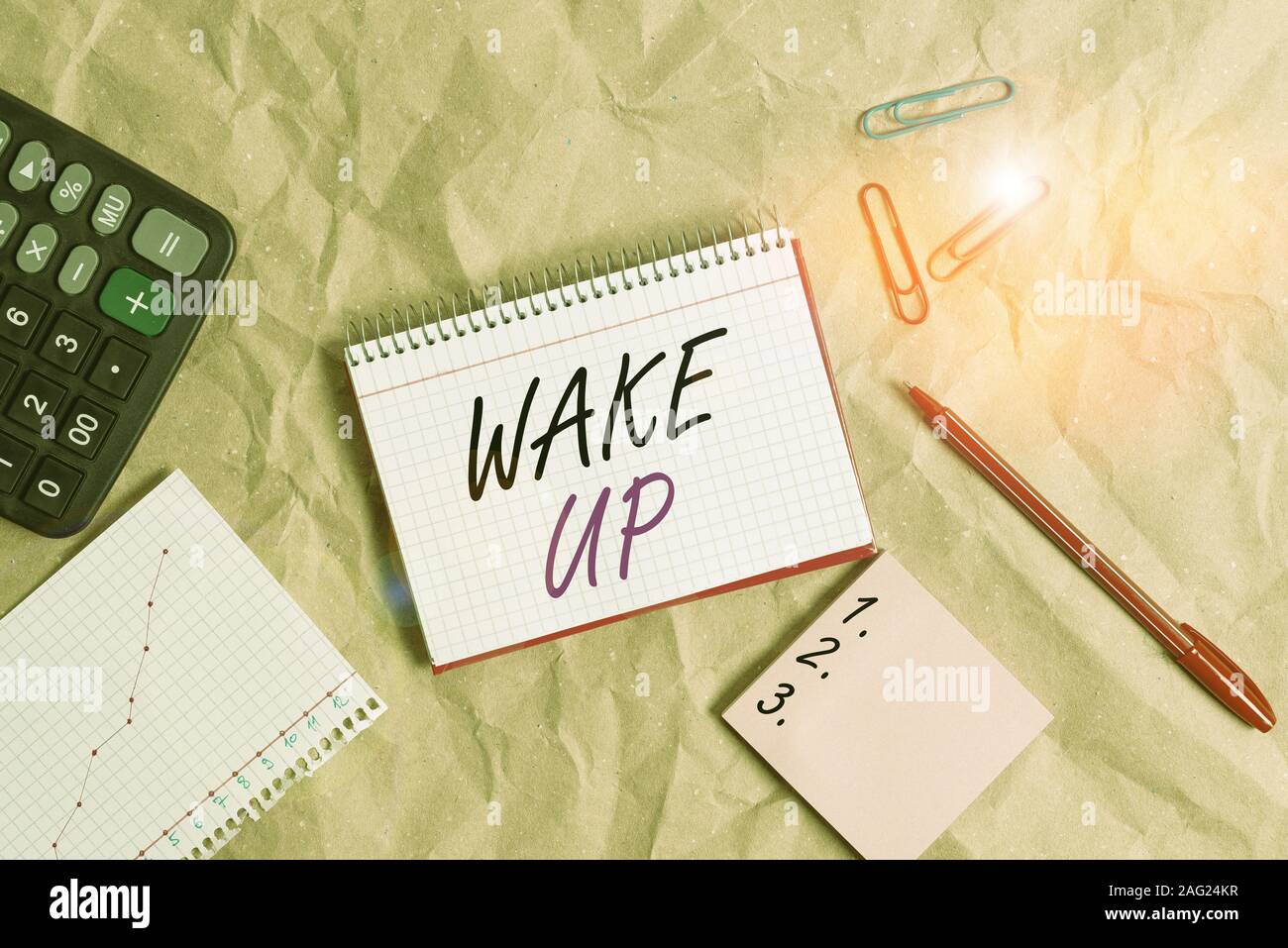 Conceptual hand writing showing Wake Up. Concept meaning an instance of ...
