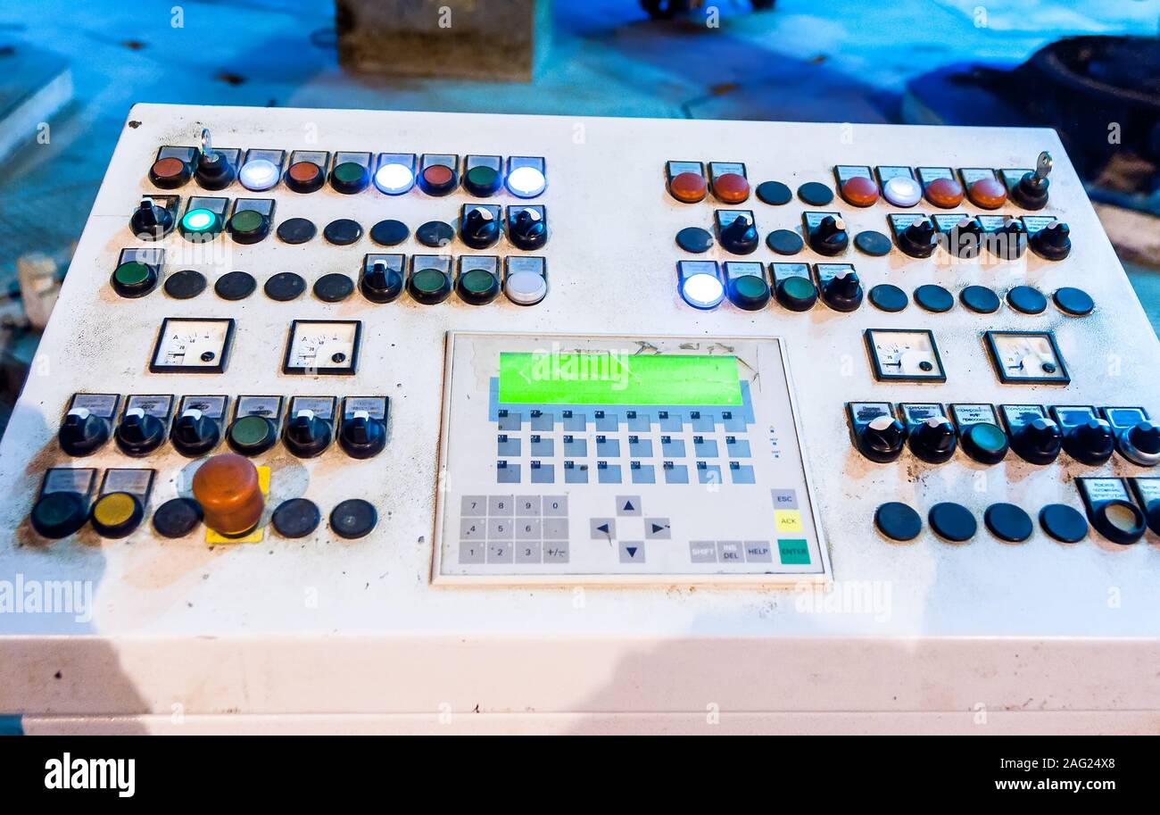 Control panel on construction plant Stock Photo - Alamy