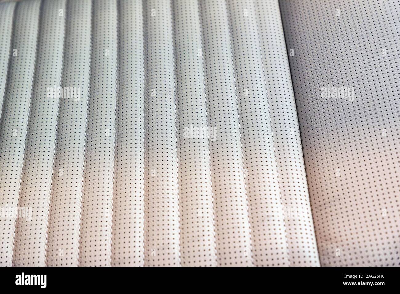 Close up beige grey leather seat texture in modern car Stock Photo - Alamy
