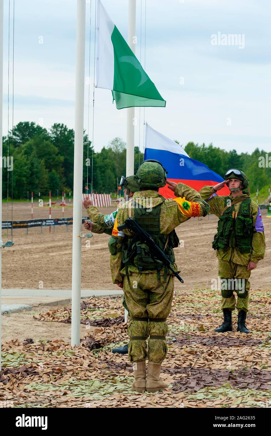 Ceremony raising flag russia hi-res stock photography and images - Alamy