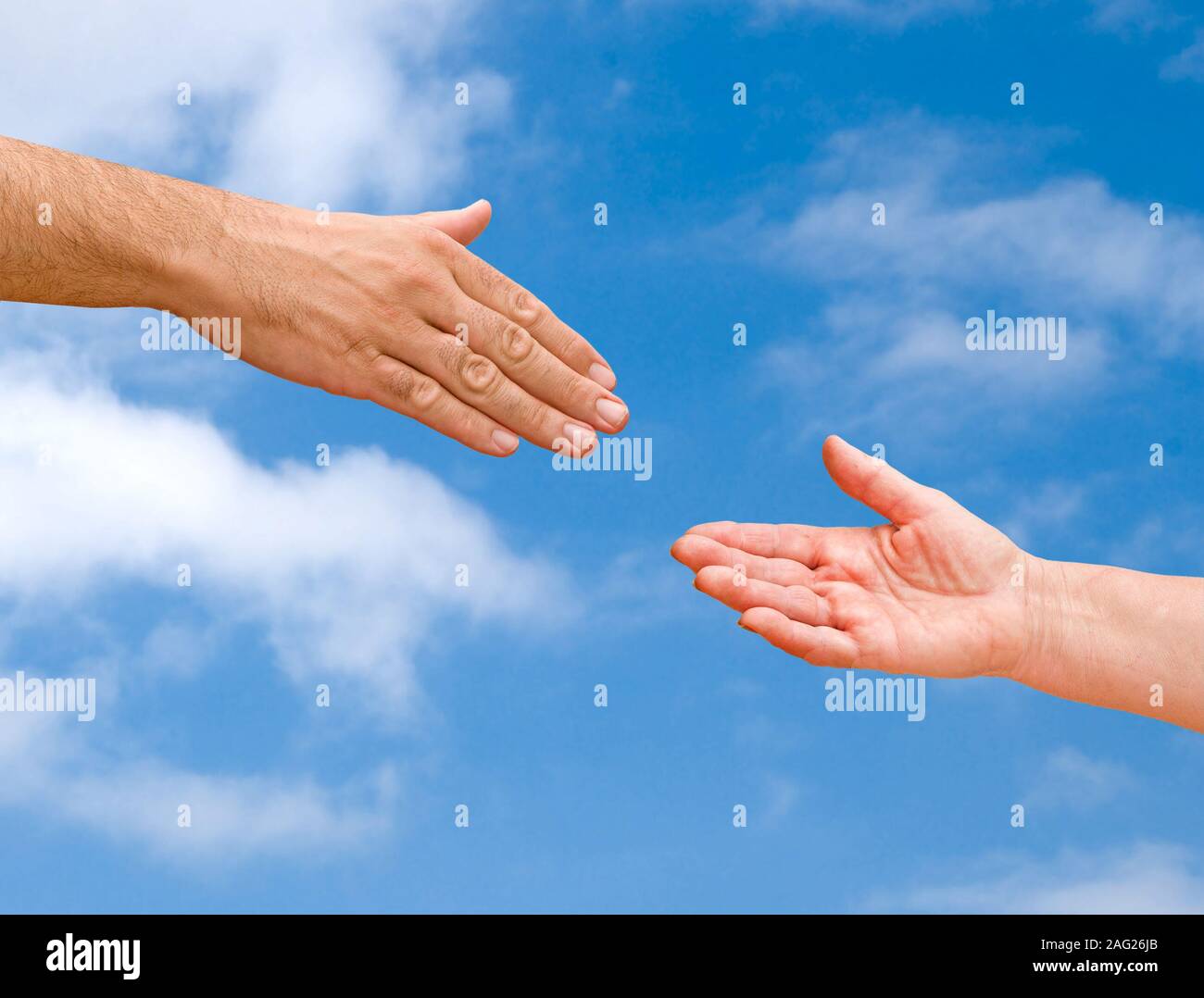 Hands ready for handshaking Stock Photo - Alamy
