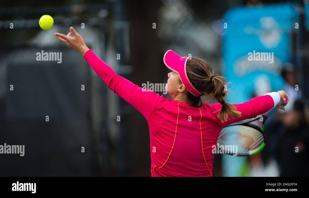 Lauren Davis of the United States in action during her first-round ...