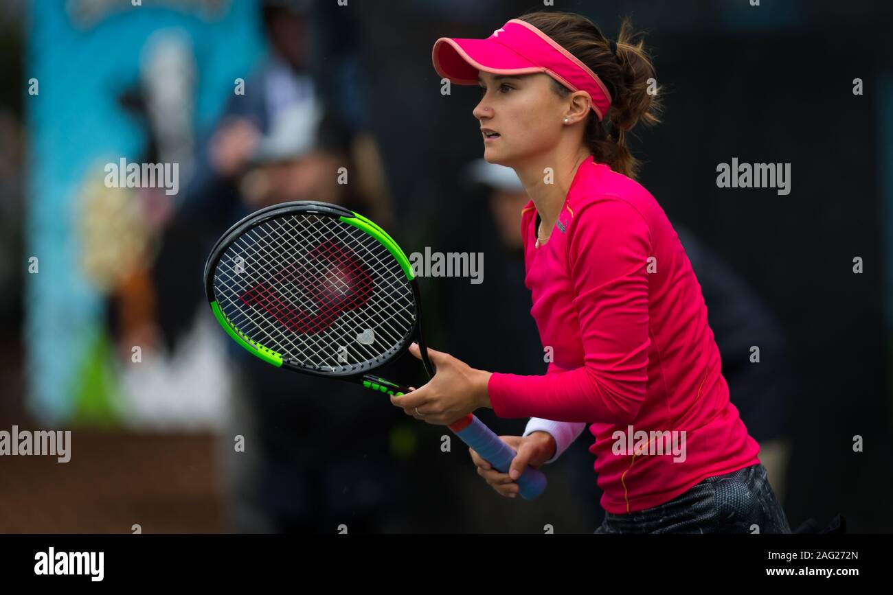 Lauren Davis of the United States in action during her first-round ...