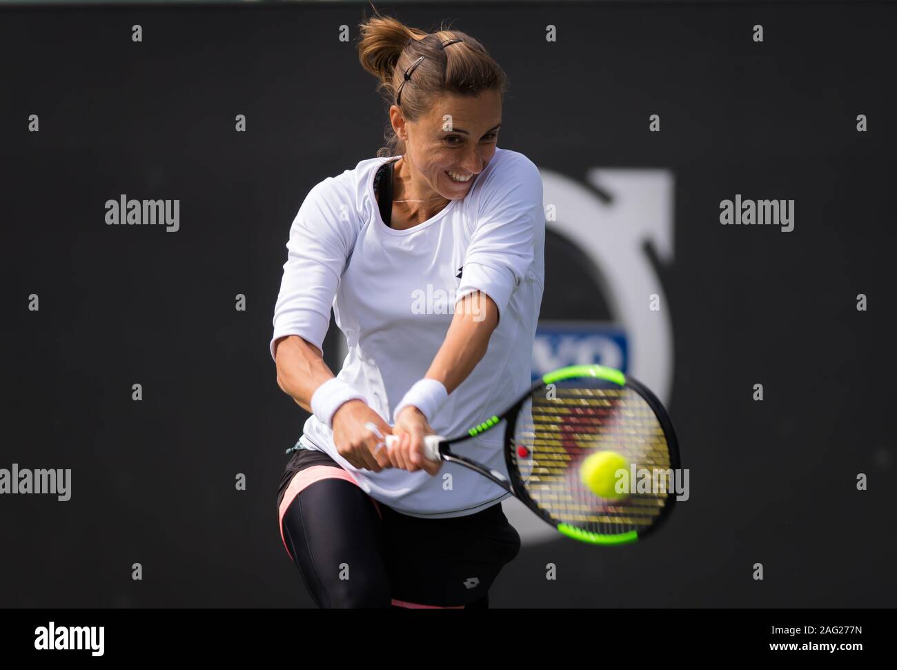Petra Martic of Croatia in action during her first-round match at the ...