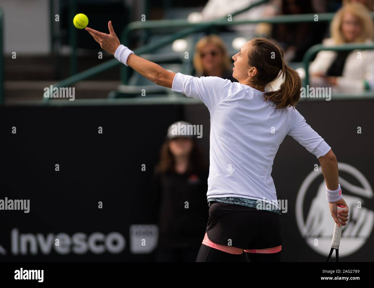 Petra Martic of Croatia in action during her first-round match at the ...