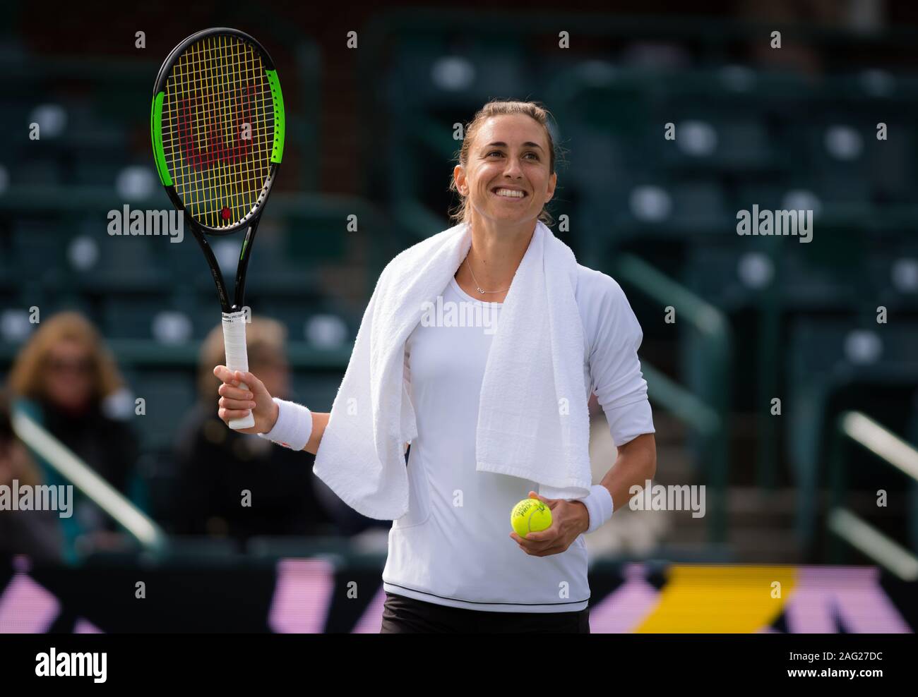 Petra Martic of Croatia after winning her first-round match at the 2019 ...