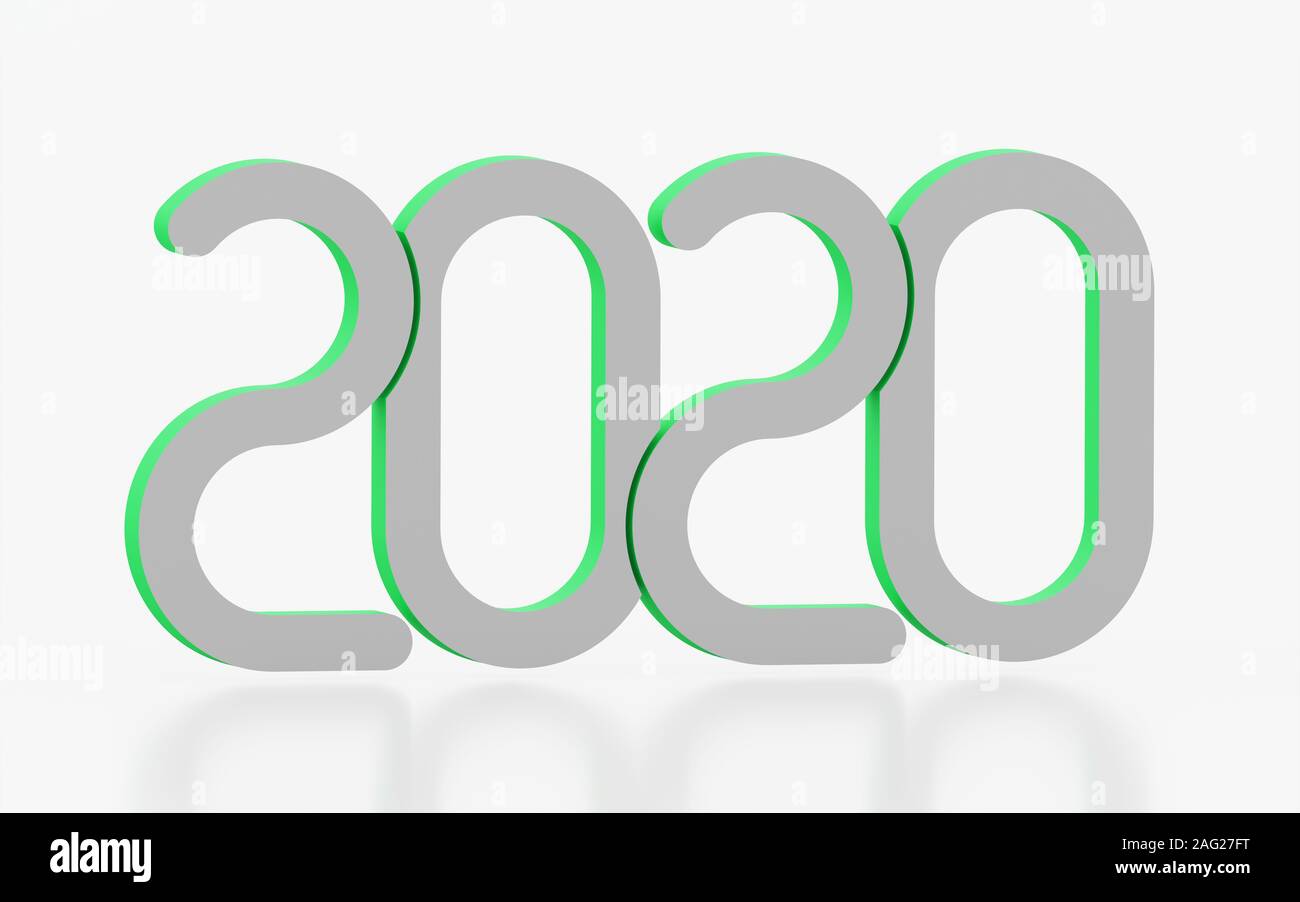 2020 new year with round number intersect each other Stock Photo - Alamy