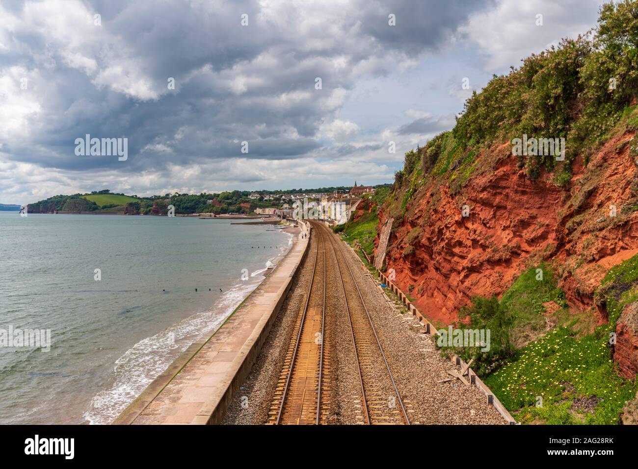 Dawlish, Devon, England, UK - June 05, 2019: The Red Rock Beach, with ...