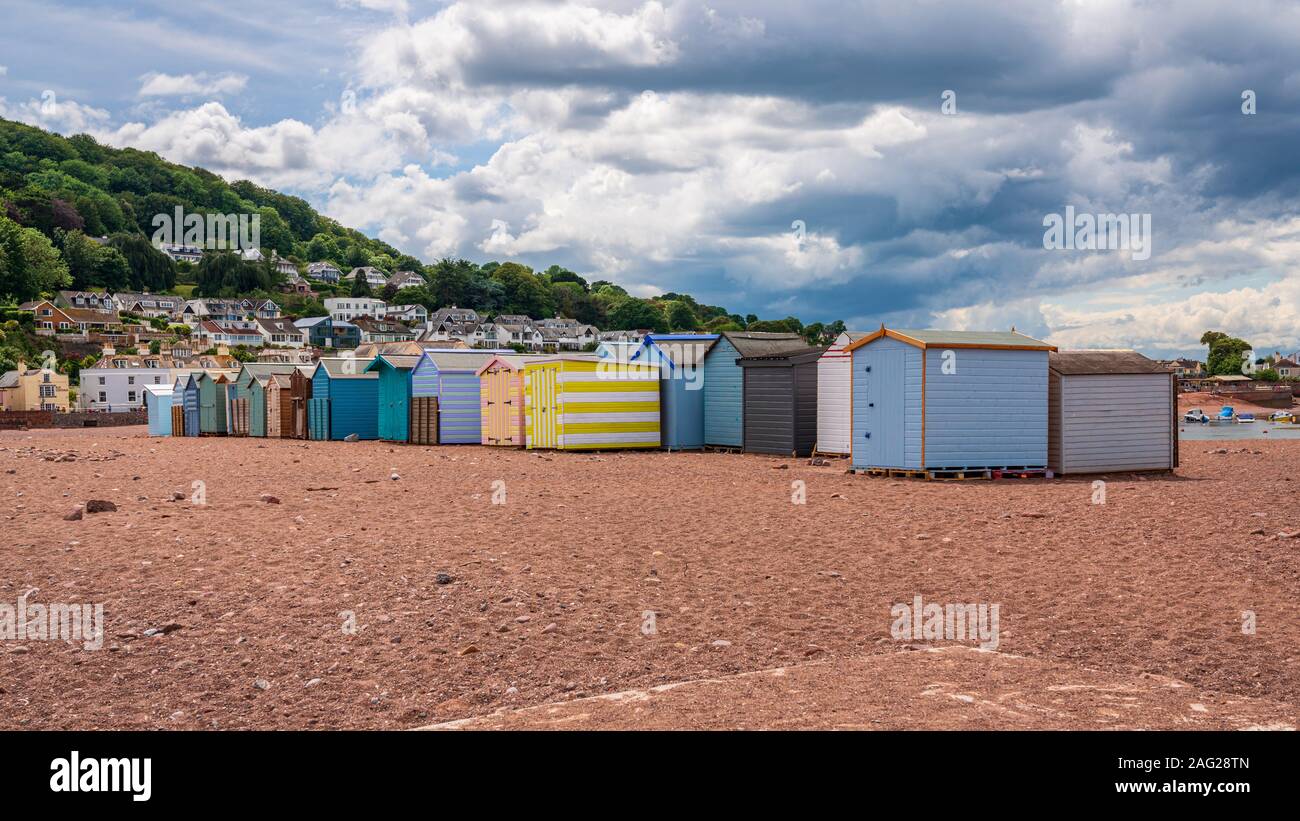Teignmouth, Devon, England, UK - June 05, 2019: Beach Huts on ...