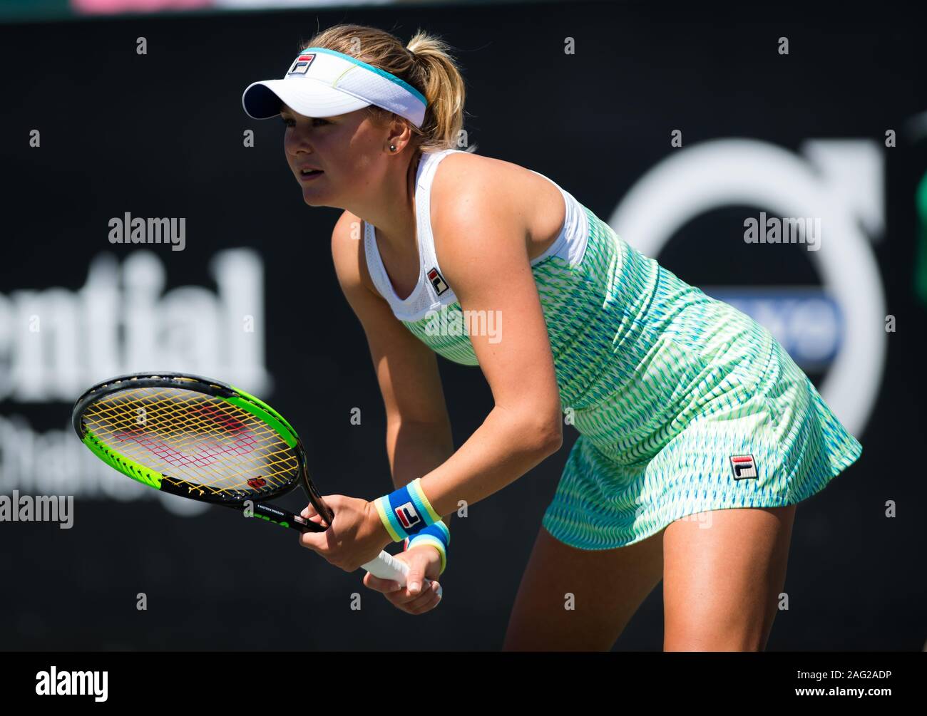 Kateryna Kozlova of the Ukraine after winning her second-round match at ...