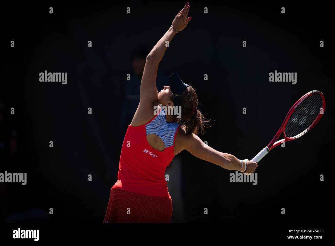 Monica Puig of Puerto Rico in action during her second-round match at ...