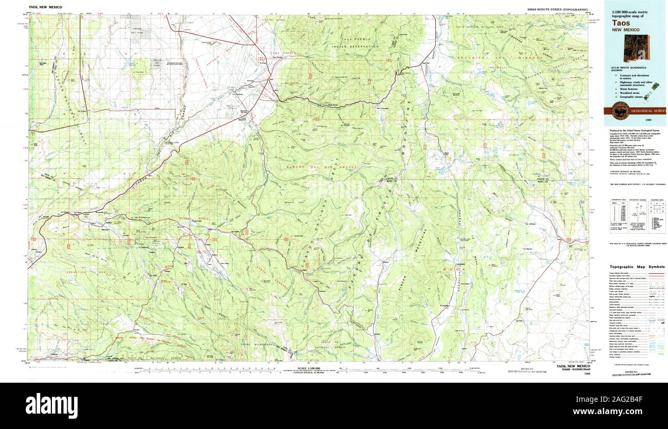 Map of taos new mexico hi-res stock photography and images - Alamy