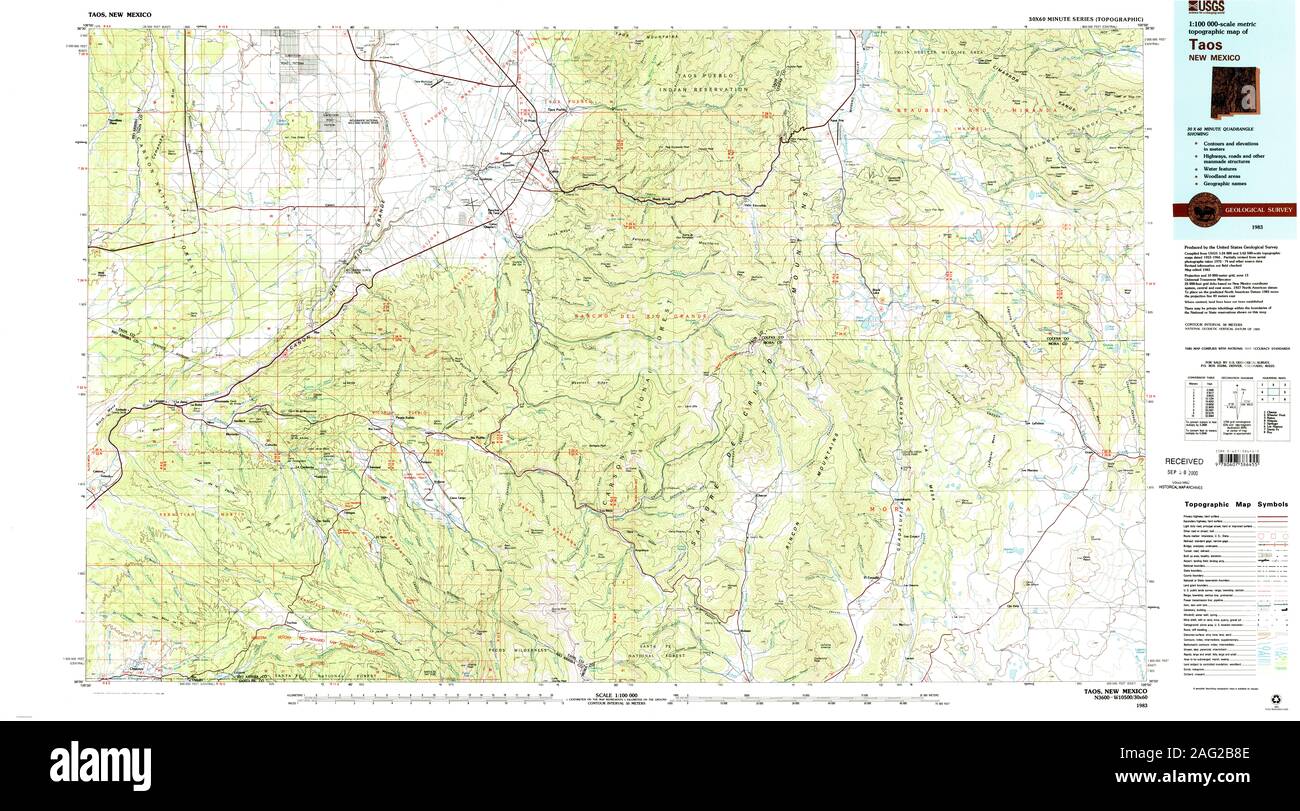 Map of taos new mexico hi-res stock photography and images - Alamy