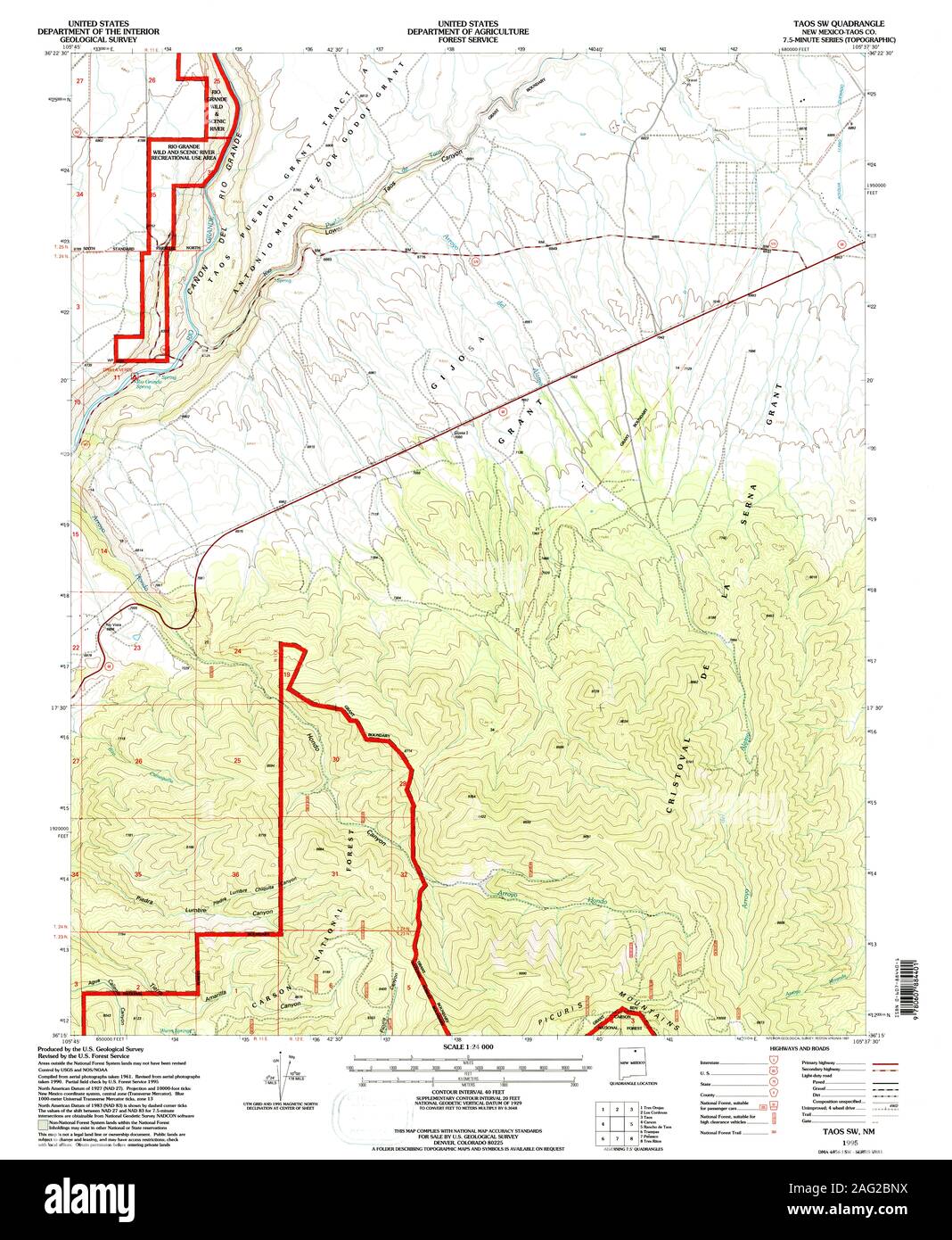 Map of taos new mexico hi-res stock photography and images - Alamy