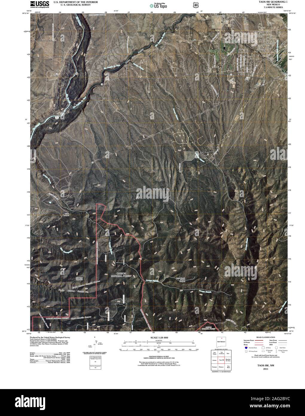 Map of taos new mexico hi-res stock photography and images - Alamy